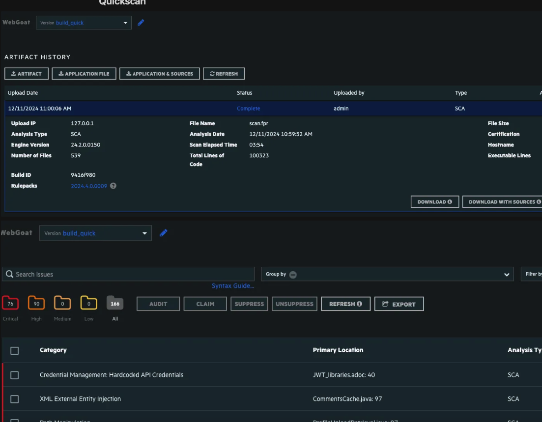 Fortify Static Code Analyzer Performans Analizi